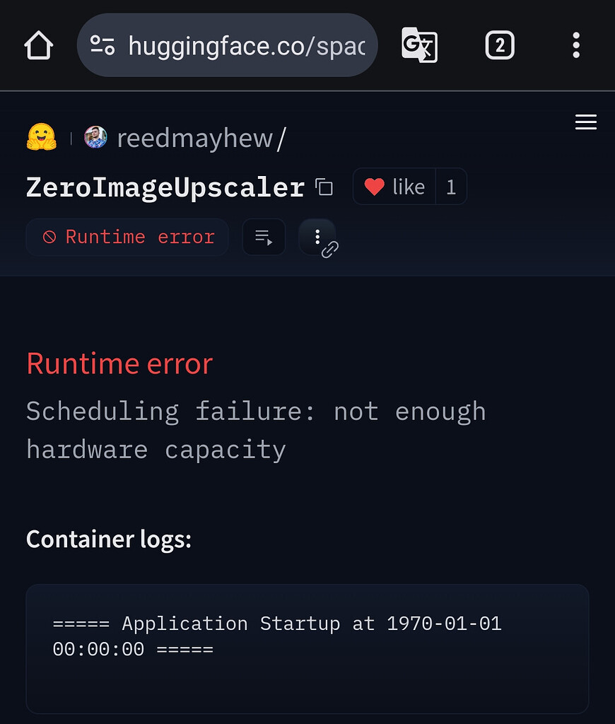 ZeroGPU - Scheduling failure: not enough hardware capacity - Spaces - Hugging Face Forums