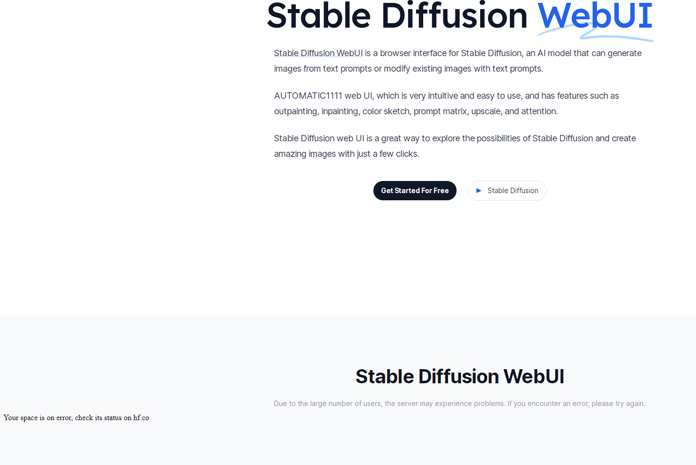 Your space is on error, check its status on hf.co - #6 by chakoz - Beginners - Hugging Face Forums