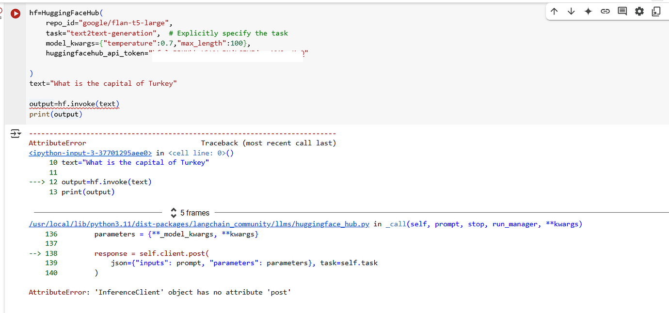 I am getting this error on langchain - Beginners - Hugging Face Forums