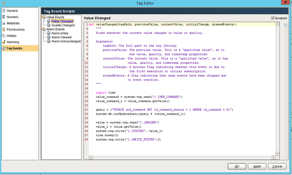 Valuechanged type error 'str' object is not callable - Ignition - Inductive Automation Forum