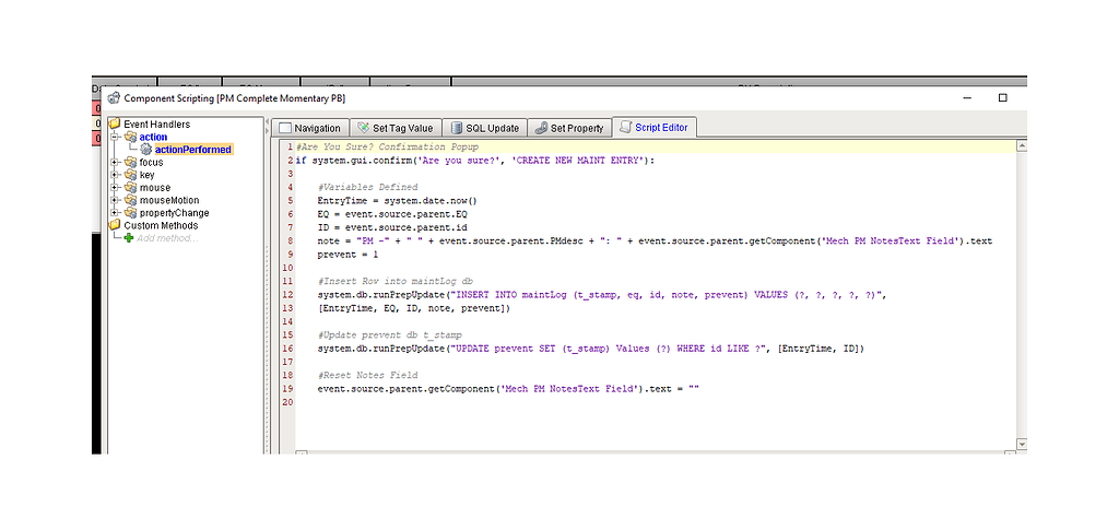UPDATE SET Query on PB actionPerformed component scripting - Ignition ...