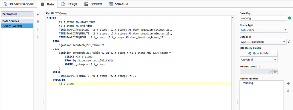 Cant Get Report To Populate Ignition Inductive Automation Forum