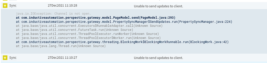 Sync Warning Unable To Send Updates To Client Ignition Inductive Automation Forum