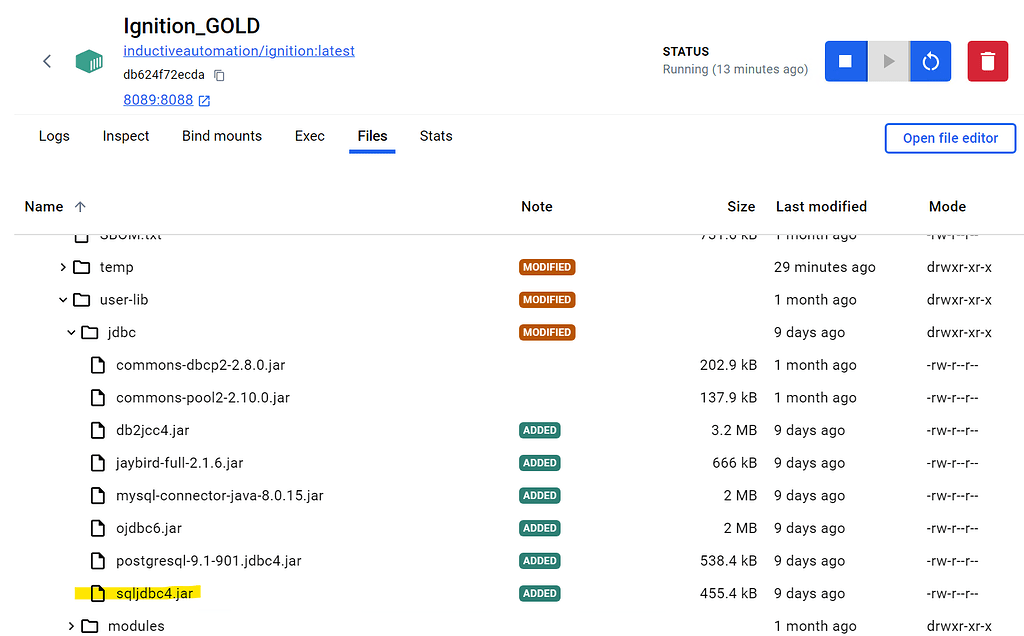 Ancient JDBC driver for MSSQL on Docker version - Ignition - Inductive Automation Forum