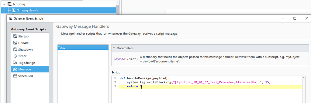 Problem with Gateway Message Handler - doesn't execute - Ignition ...