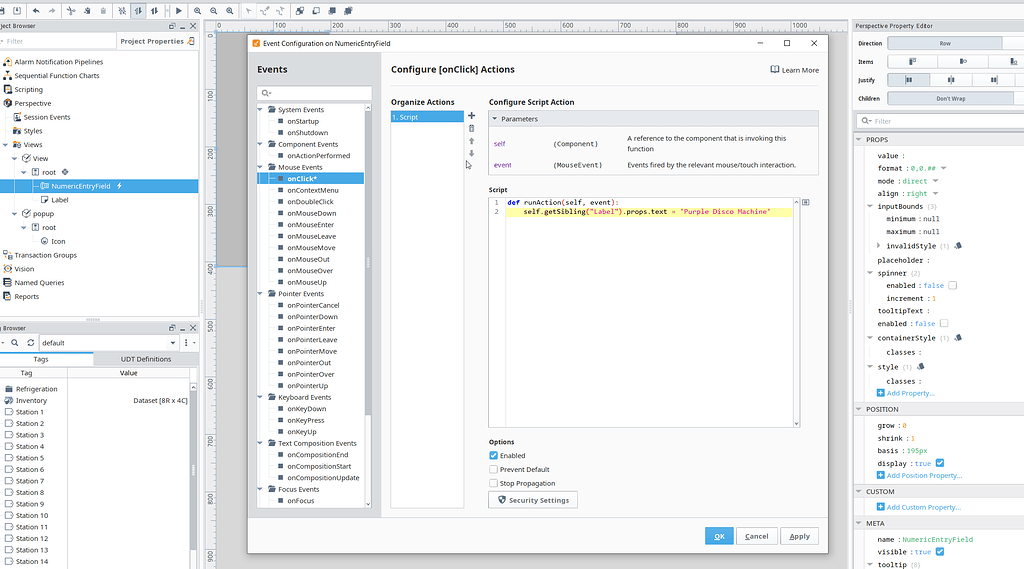 Numeric Entry Field events - Ignition - Inductive Automation Forum