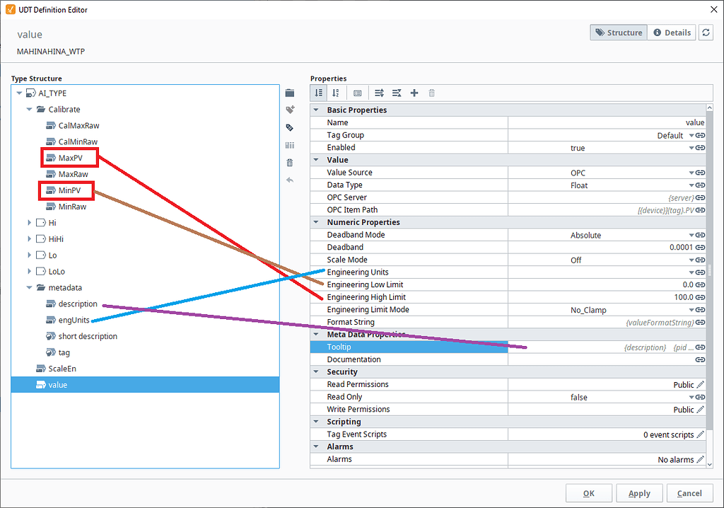 How to pass Tag Value to Another Tags Numeric Property inside a UDT - Ignition - Inductive ...