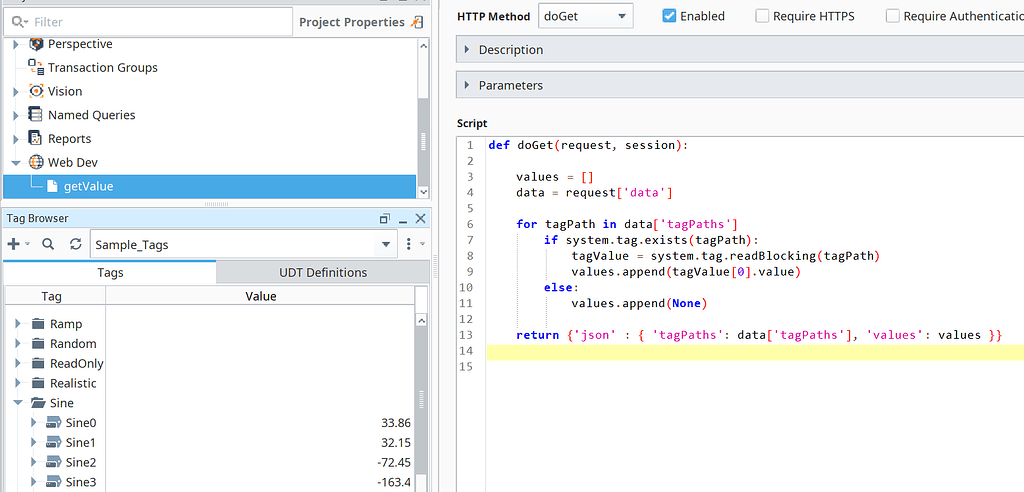 Webdev Error 501 When Trying Out Getfunction Ignition Inductive