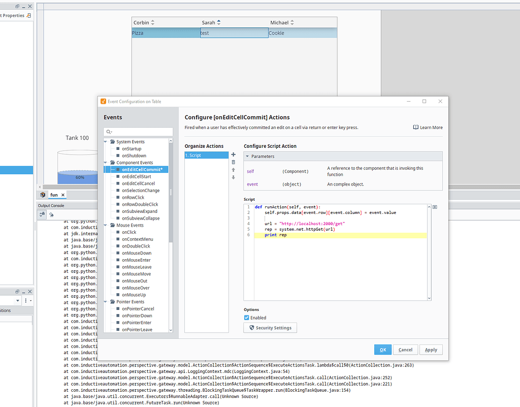 Igniton designer getting error: "IOError: Connection refused: connect" when trying to do a get ...