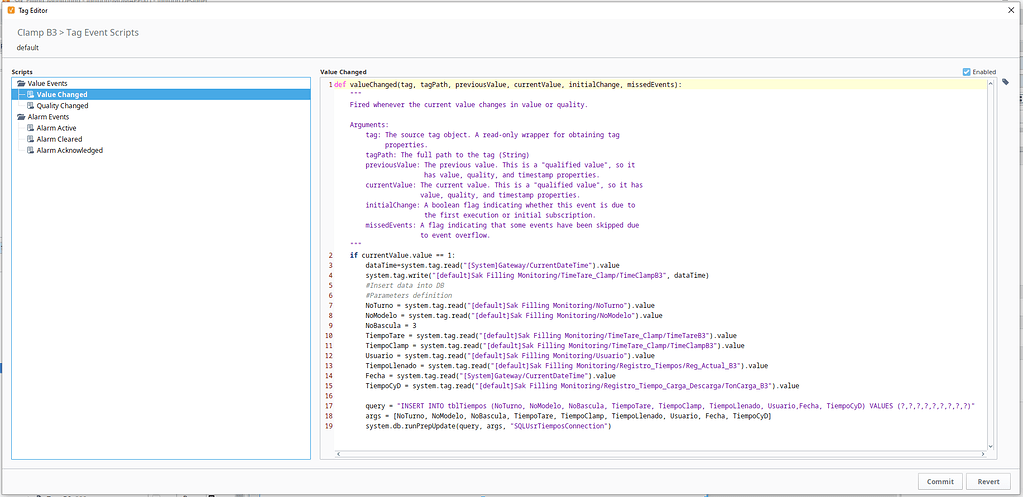 Error executing script. Traceback (most recent call last): File " ", line 19, in valueChanged ...