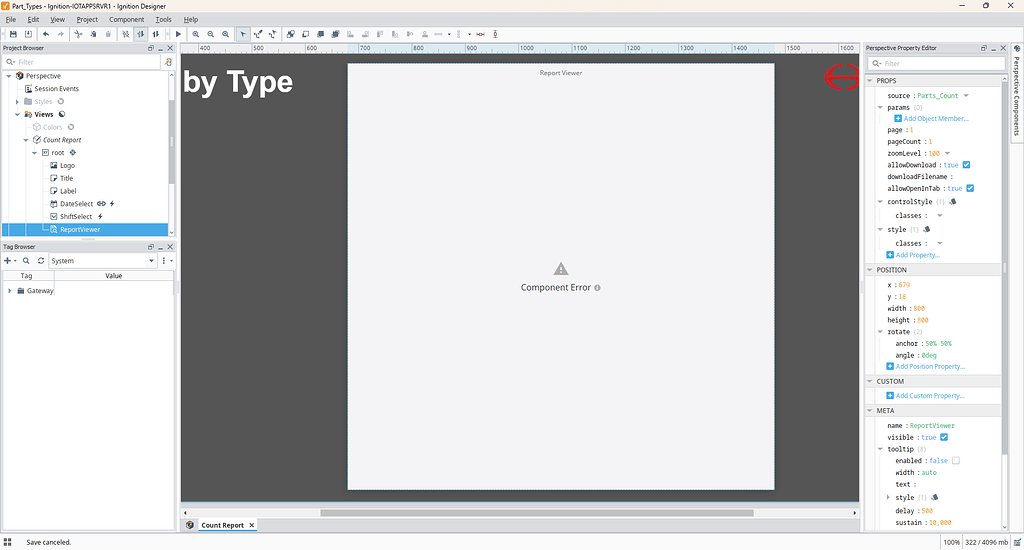 Perspective Report Viewer Component error - Ignition - Inductive Automation Forum