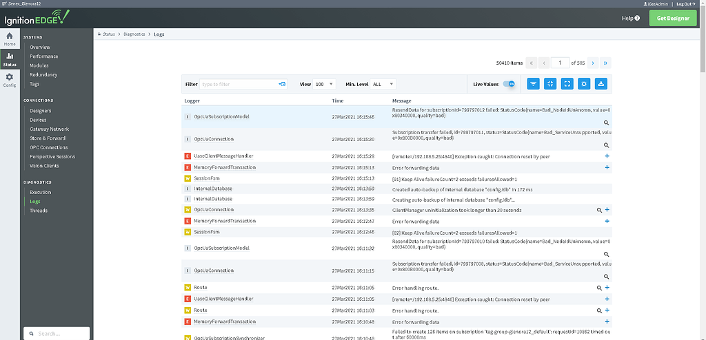 Ignition Edge OPC Server Disconnections - Ignition - Inductive ...