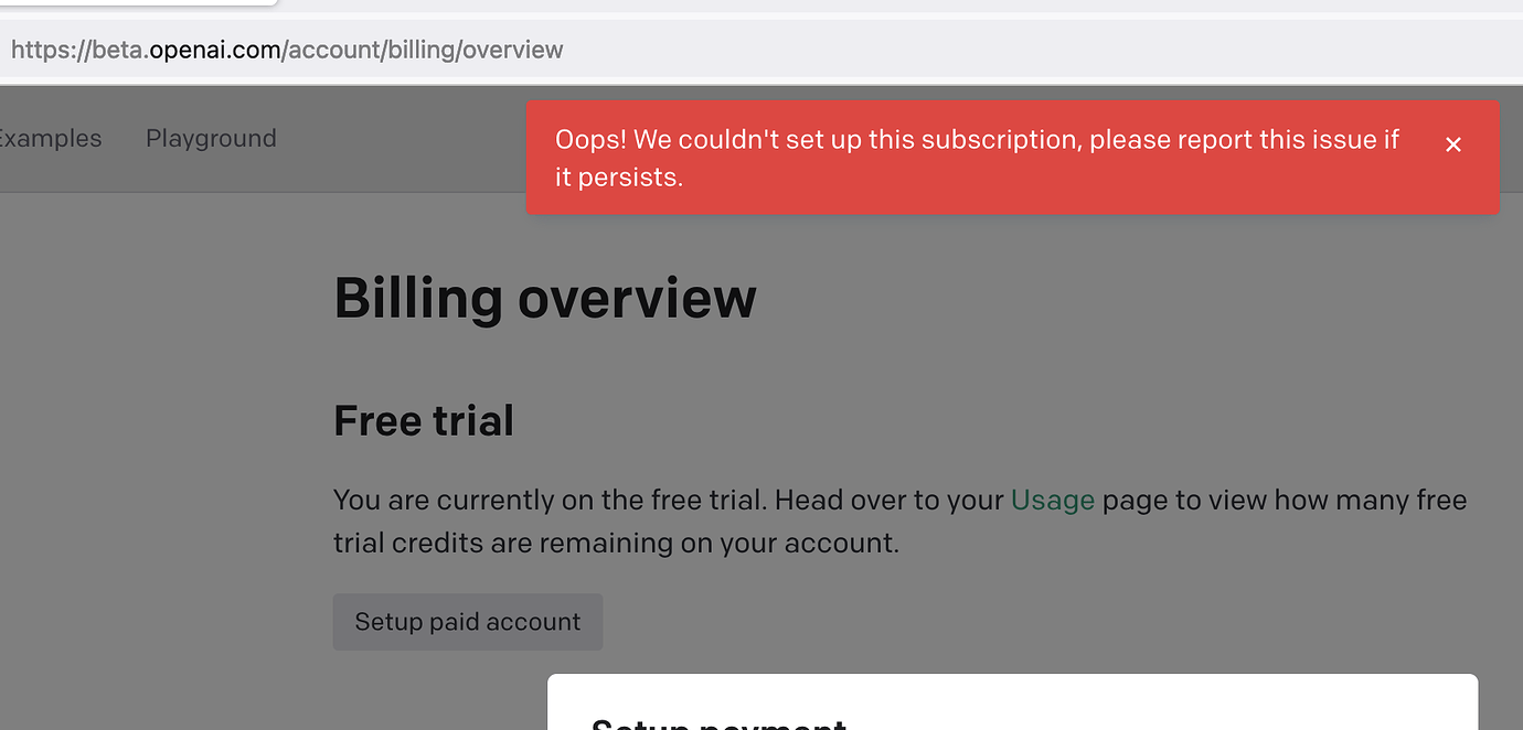 Unable to upgrade and provide billing information - API - OpenAI Developer Community