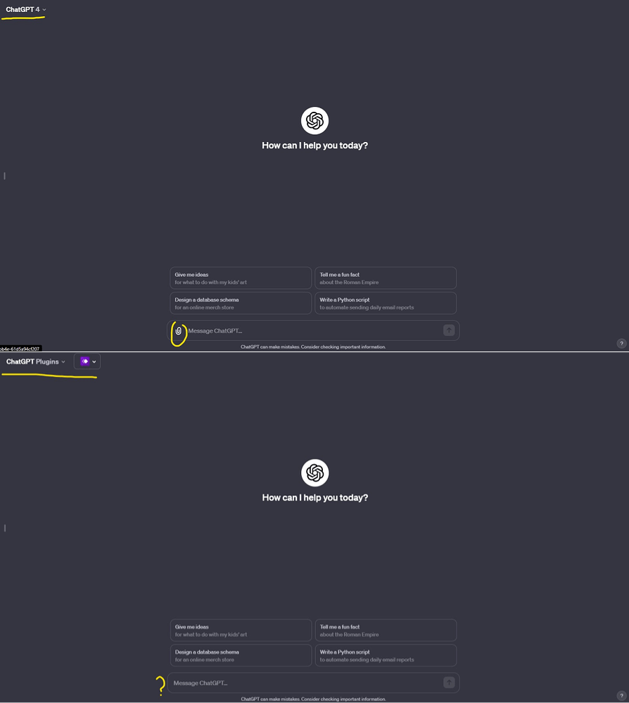 ChatGPT-4 missing upload button (solved, confusing UI) - Page 2 - ChatGPT - OpenAI Developer ...