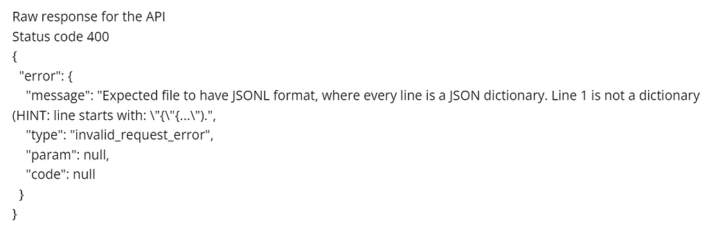 Finetuning Via Api Issues With Jsonl Api Openai Developer Community