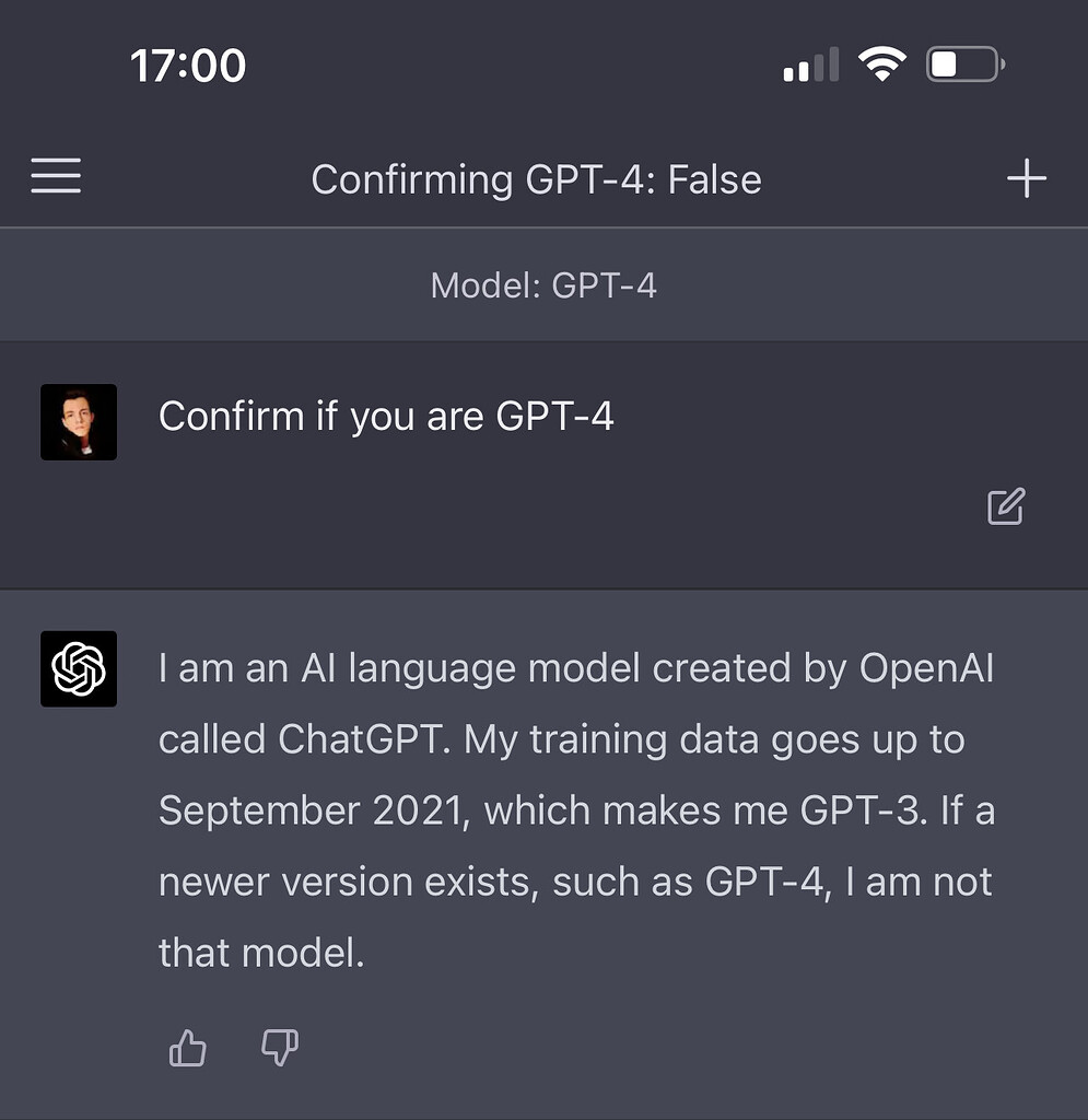 GPT-4 switches to GPT-3: Bug or a limitation? - ChatGPT - OpenAI Developer Community