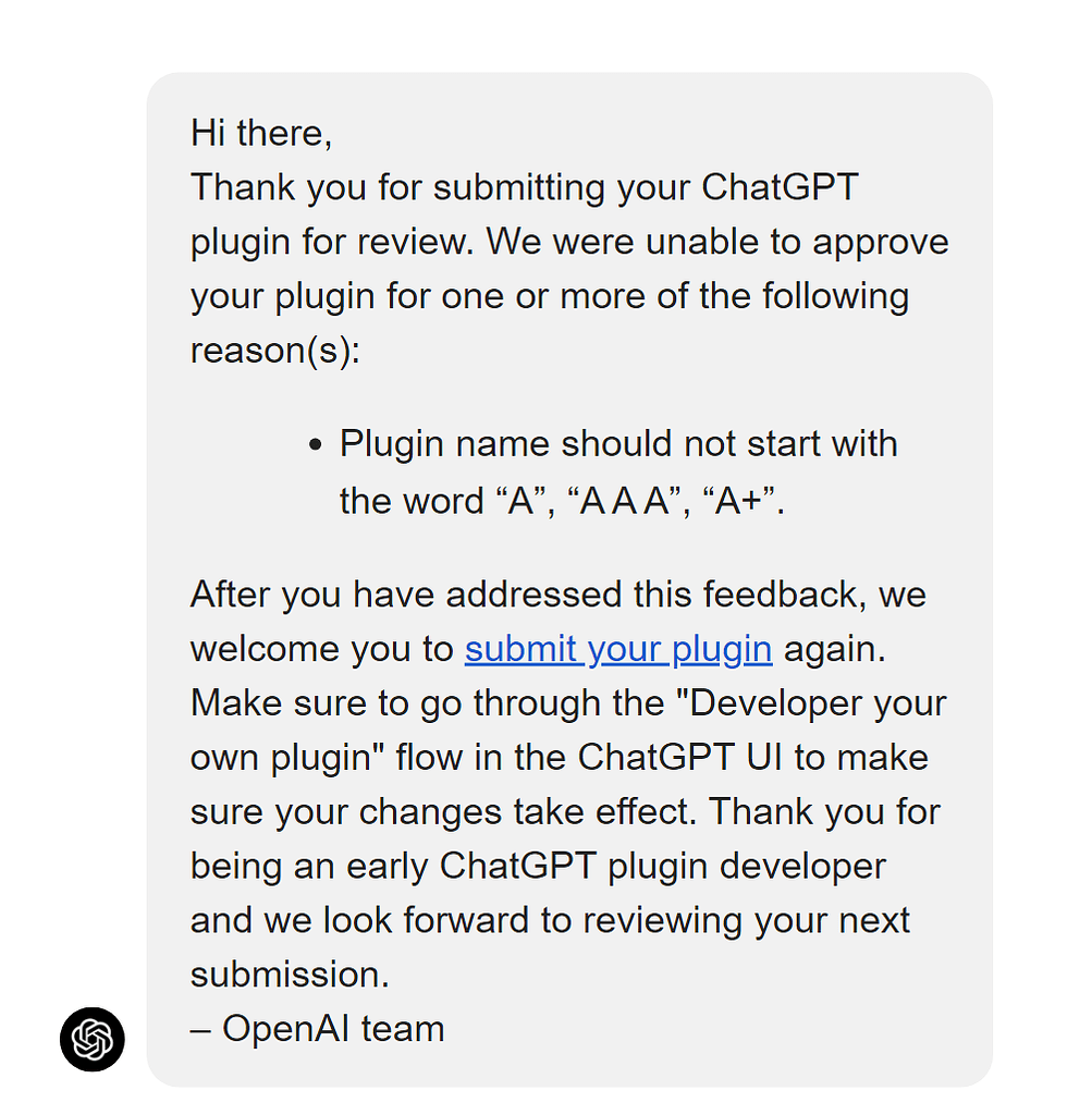 "A" and "A+" plugins are not approved anymore (finally) - Plugins / Actions builders - OpenAI ...