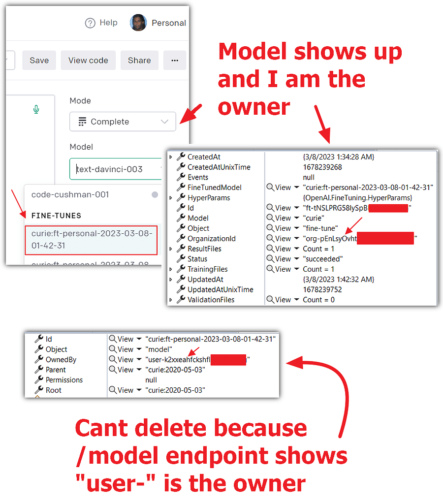 I cannot delete a FineTuned model that I created - API - OpenAI Developer Community