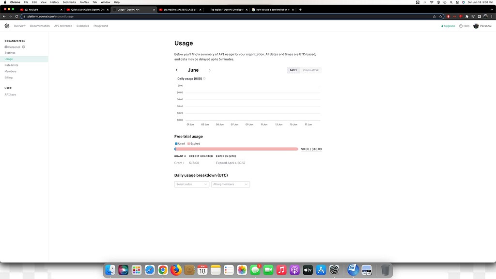 Credit expired when first created API key - API - OpenAI Developer Community
