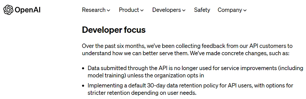 Does GPT forget the data after 30 Days sent on an API - API - OpenAI Developer Community