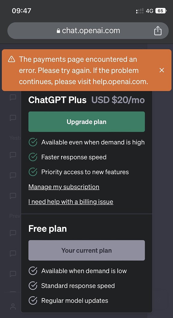 【SOS】The payments page encountered an error - Plugins / Actions builders - OpenAI Developer ...