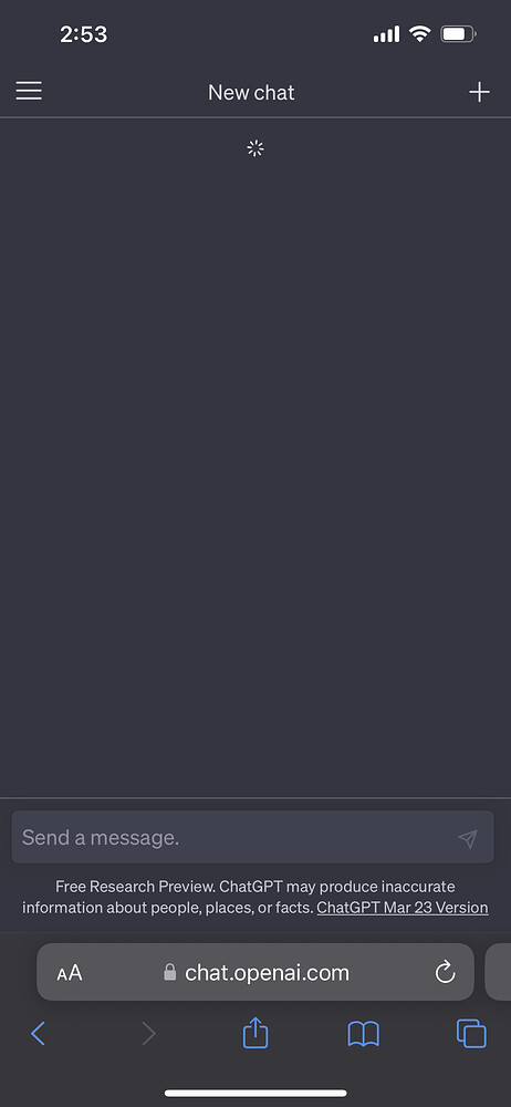 Chatgpt not loading just loading wheel spinning - ChatGPT - OpenAI Developer Community