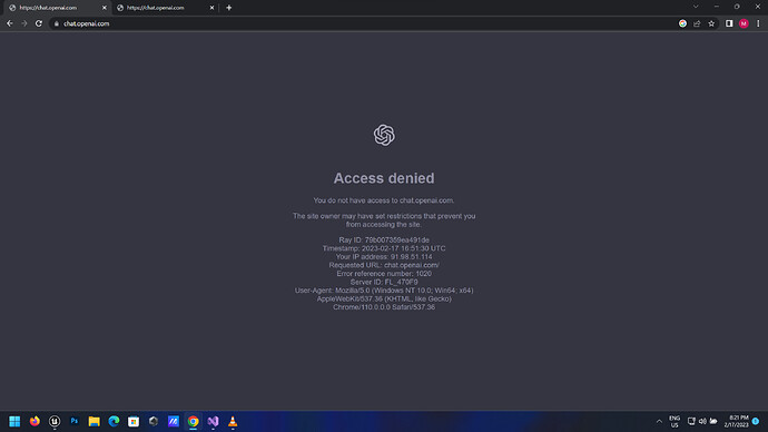 ChatGPT login Access denied (Iran Ip Address) - ChatGPT - OpenAI Developer Community