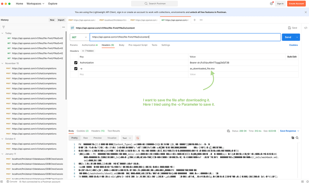 How to retrieve File produced by Assistant API using cURL and save it? - API - OpenAI Developer ...