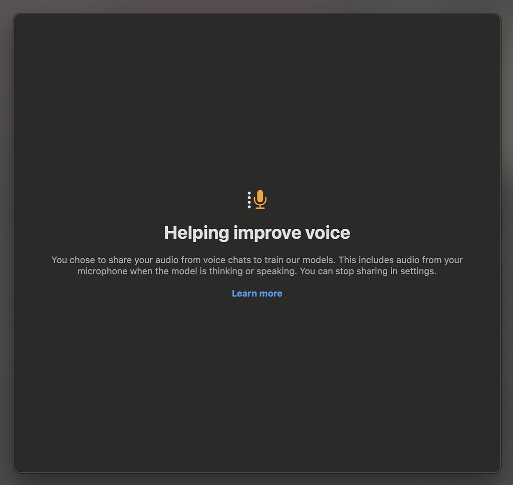 Bug OSx App Versione - Voice Mode - On for training - Bugs - OpenAI Developer Community