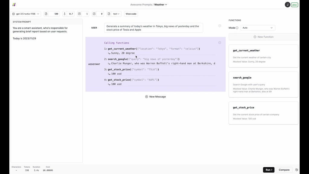 If anyone needs the parallel function simulation in a plain API playground - Community - OpenAI ...