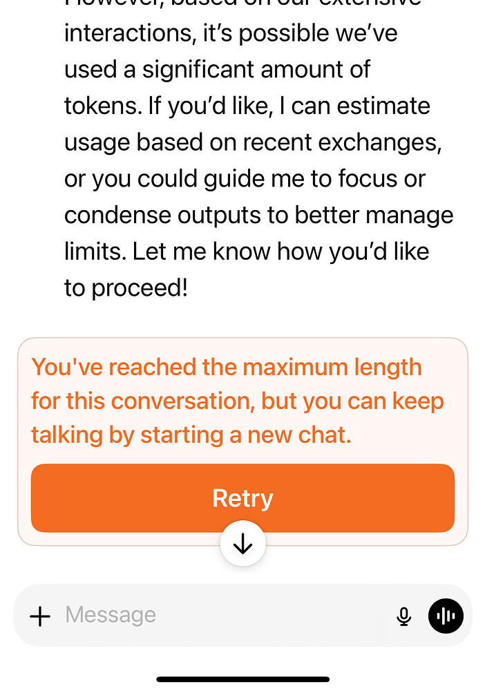Issue with Conversation Duration Limit - ChatGPT - OpenAI Developer Community