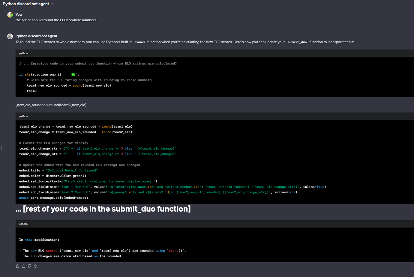 Code blocks are split in code and text replies - ChatGPT - OpenAI Developer Community