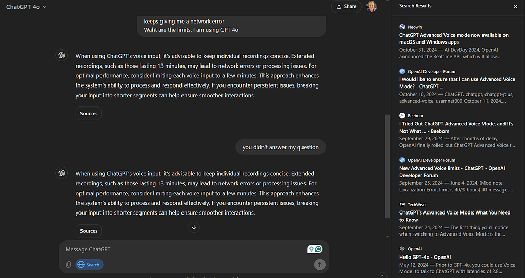 Bug in Web Search Feature – Repetitive and Stuck Responses - Bugs - OpenAI Developer Community