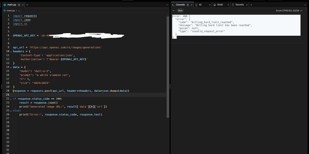 Billing hard limit reached api error - API - OpenAI Developer Community