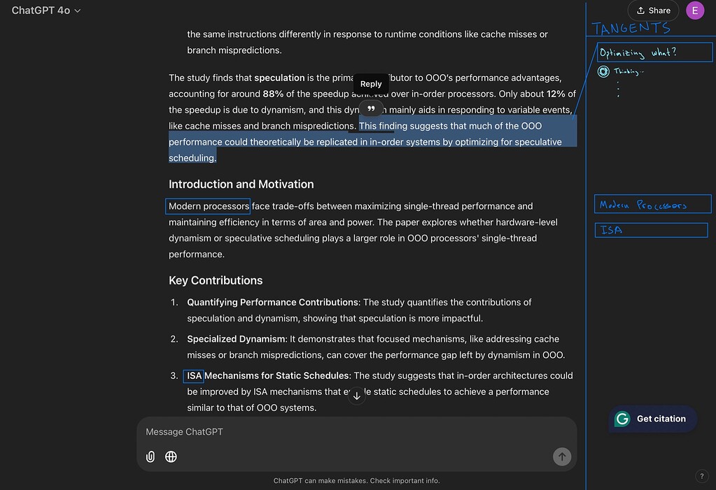 Sidebar for clarifications and tangents to main conversation - Feature requests - OpenAI ...