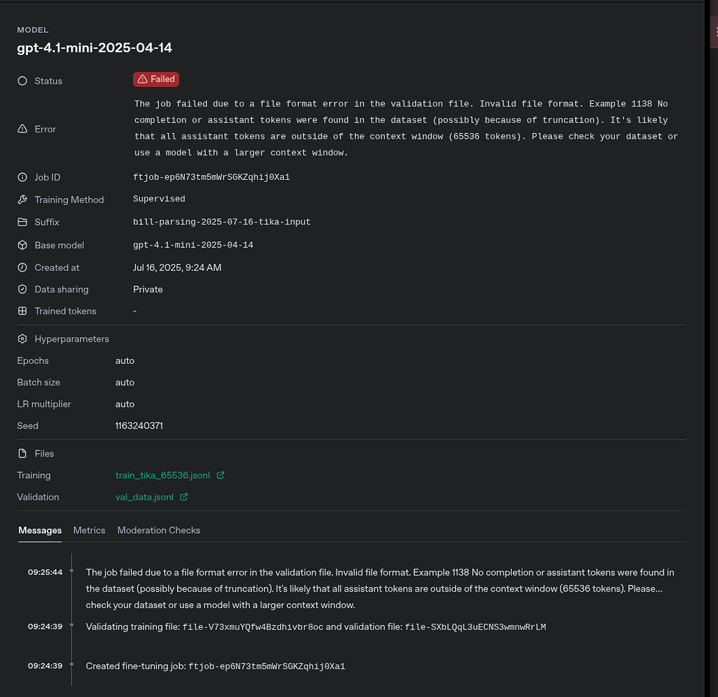 Small input token limit when fine-tuning gpt-4.1-mini - API - OpenAI Developer Community