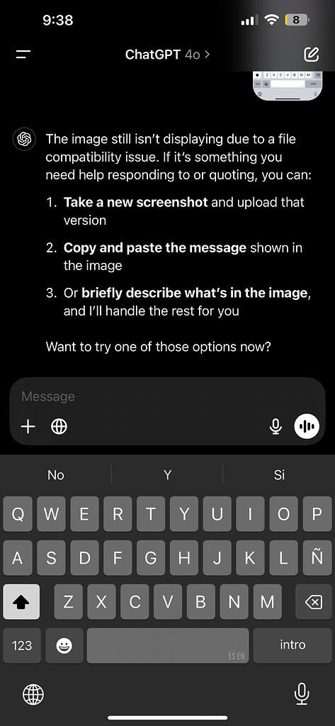 Can’t upload SCREENSHOTS! - Bugs - OpenAI Developer Community
