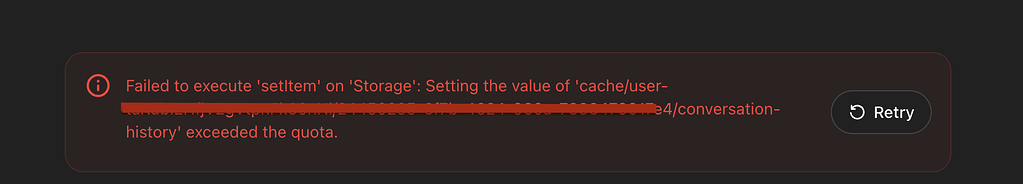 Failed to execute 'setItem' on 'Storage' error - Bugs - OpenAI Developer Community