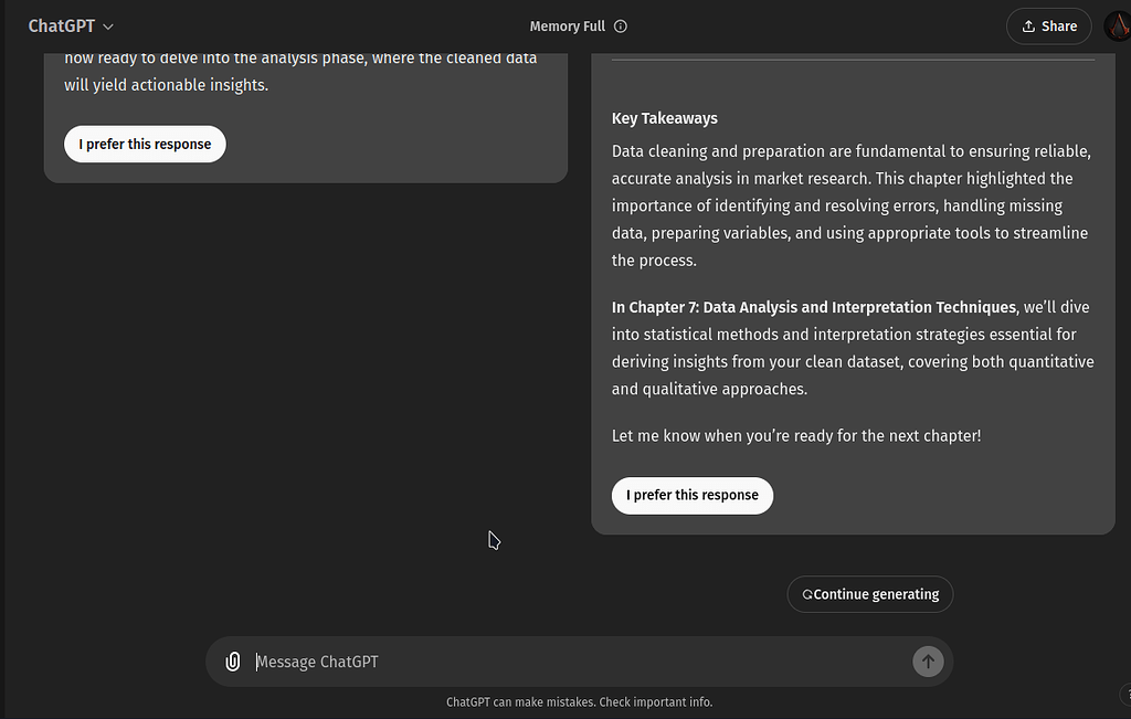 In responses with feedback prompt, the chat becomes inaccessible if you click "Continue ...