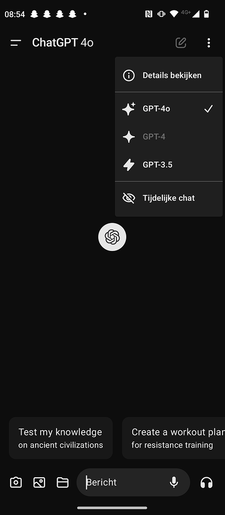 I have clicked chatgtp 4o but when i ask chat gtp itself, it says im ...