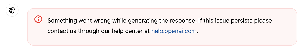 Whats Wrong With This Something Went Wrong While Generating The Response Chatgpt