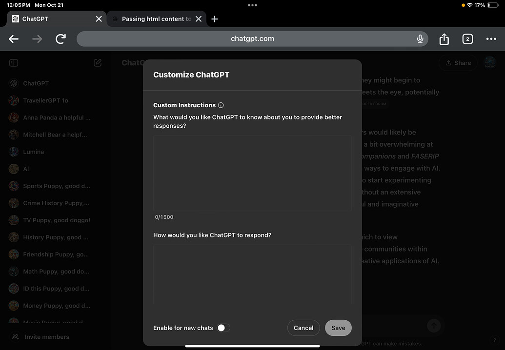 Image generator not working - ChatGPT - OpenAI Developer Community