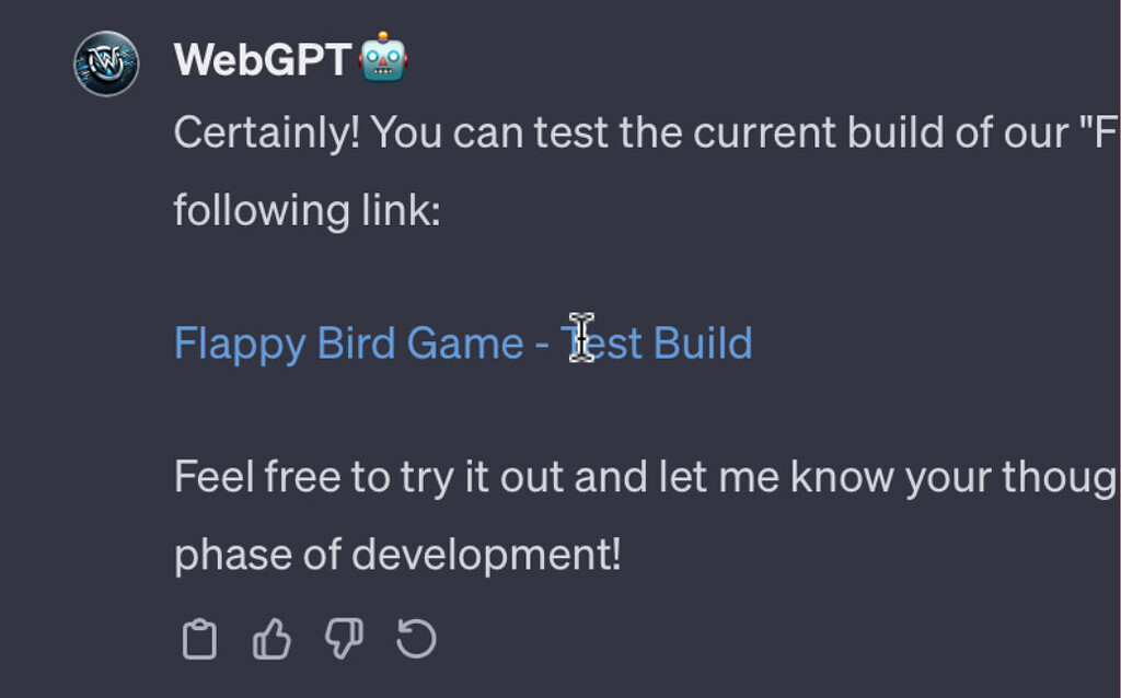 Hyperlinks in Custom GPT not linking? - Bugs - OpenAI Developer Community