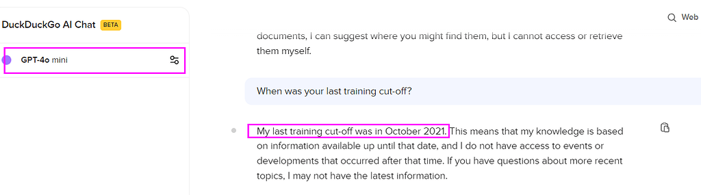 Discrepancy in training data "training cut-off" - ChatGPT - OpenAI ...