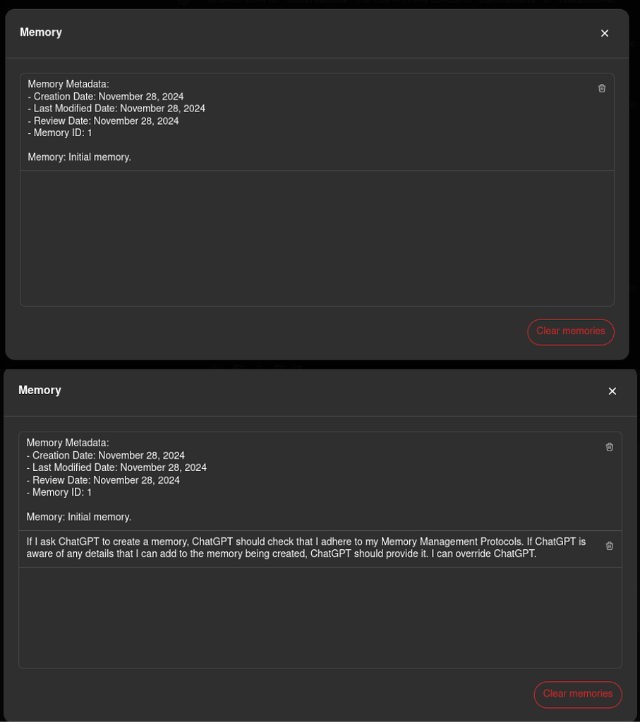 Trouble with my memory management protocol - Bugs - OpenAI Developer Community