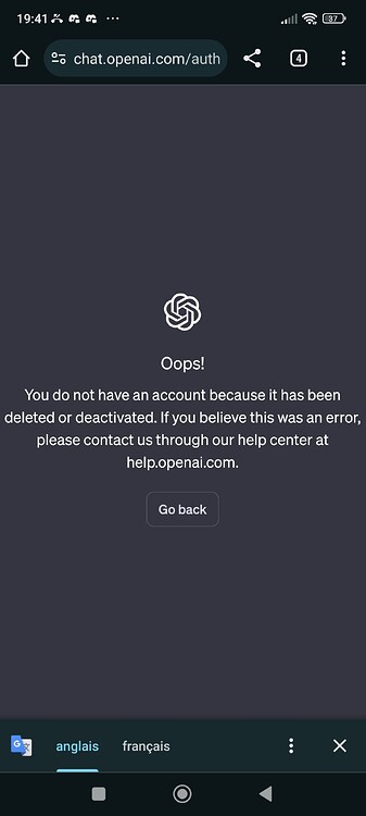 Account got Deactivated or Deleted error - ChatGPT - OpenAI Developer Community