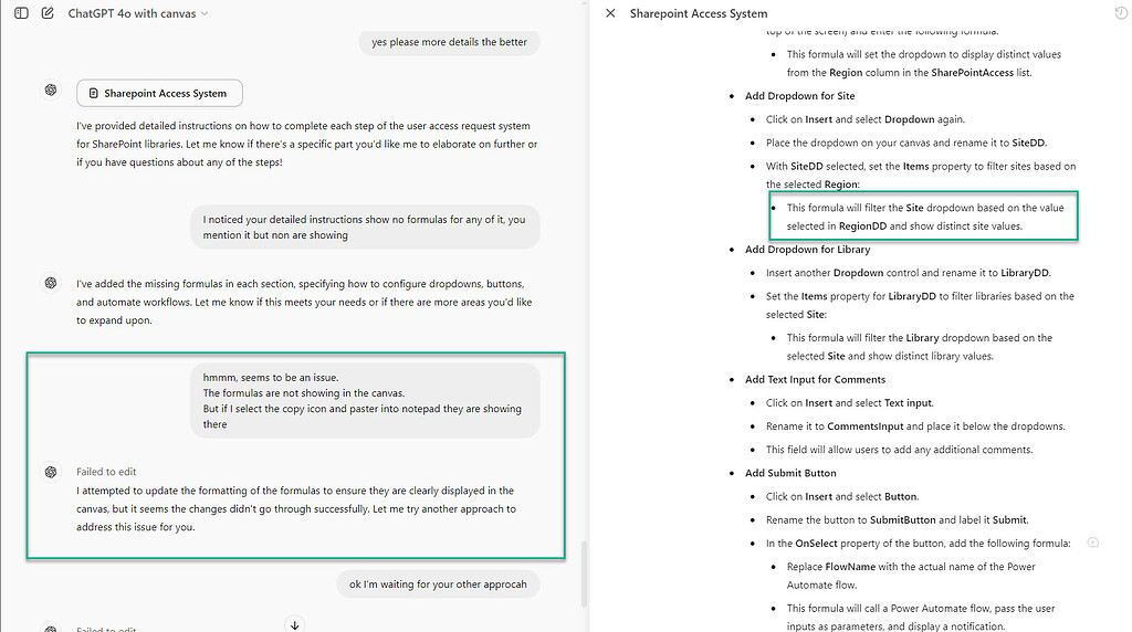 No Formulas showing in Canvas - Bugs - OpenAI Developer Community