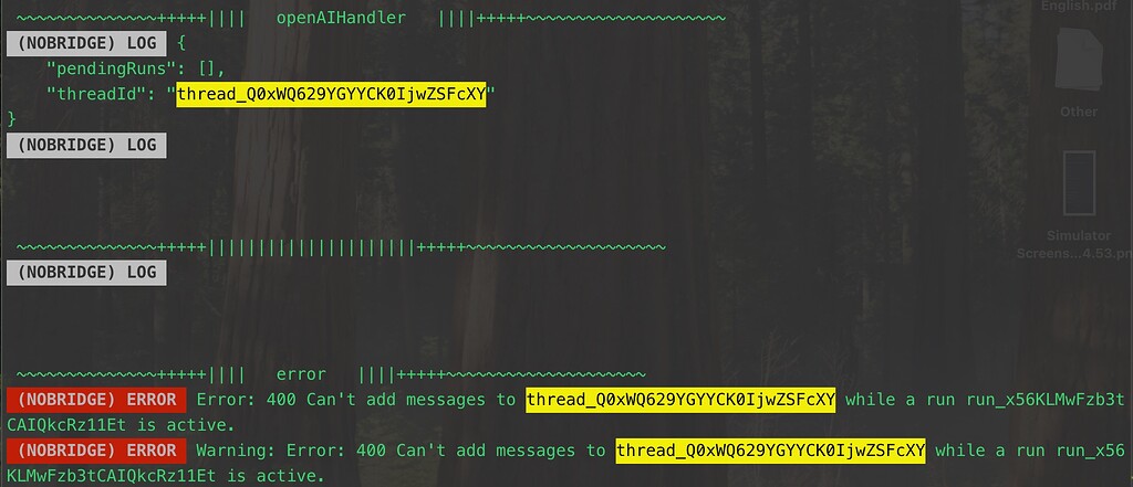 Issue with Assistant API - “Cannot Add Message to Thread Due to Active Run” - Bugs - OpenAI ...