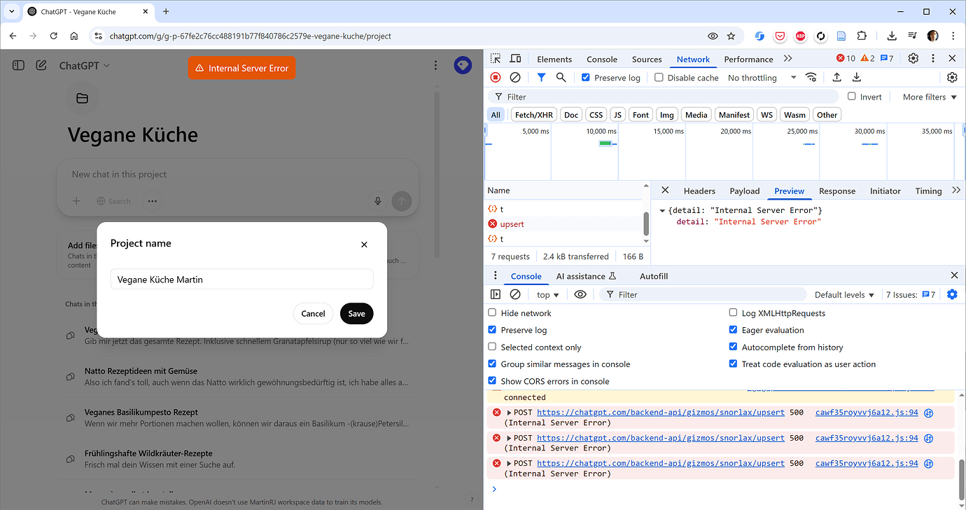 Fixed 🚨 Bug Cannot Create Or Edit Projects Always Internal Server