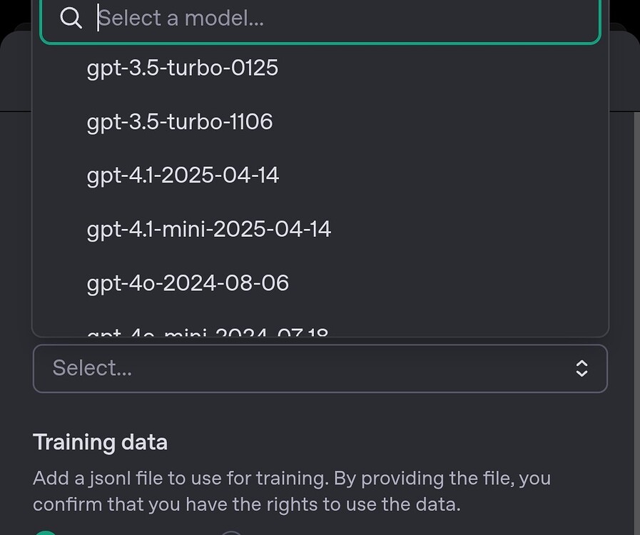 Model gpt-4.1 is not available for fine-tuning or does not exist - API - OpenAI Developer Community